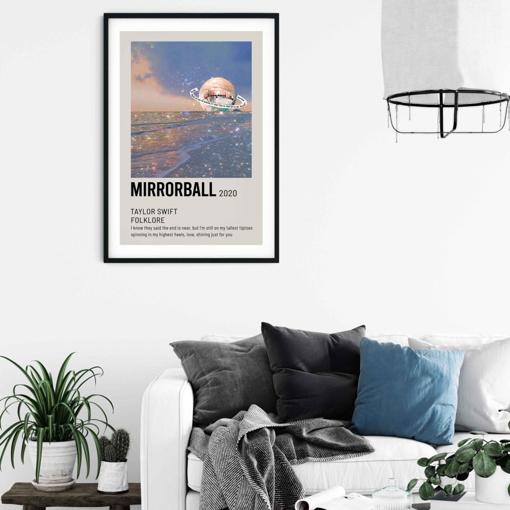 Mirrorball Taylor Swift Folklore Poster, Swiftie Gits - Happy Place for ...