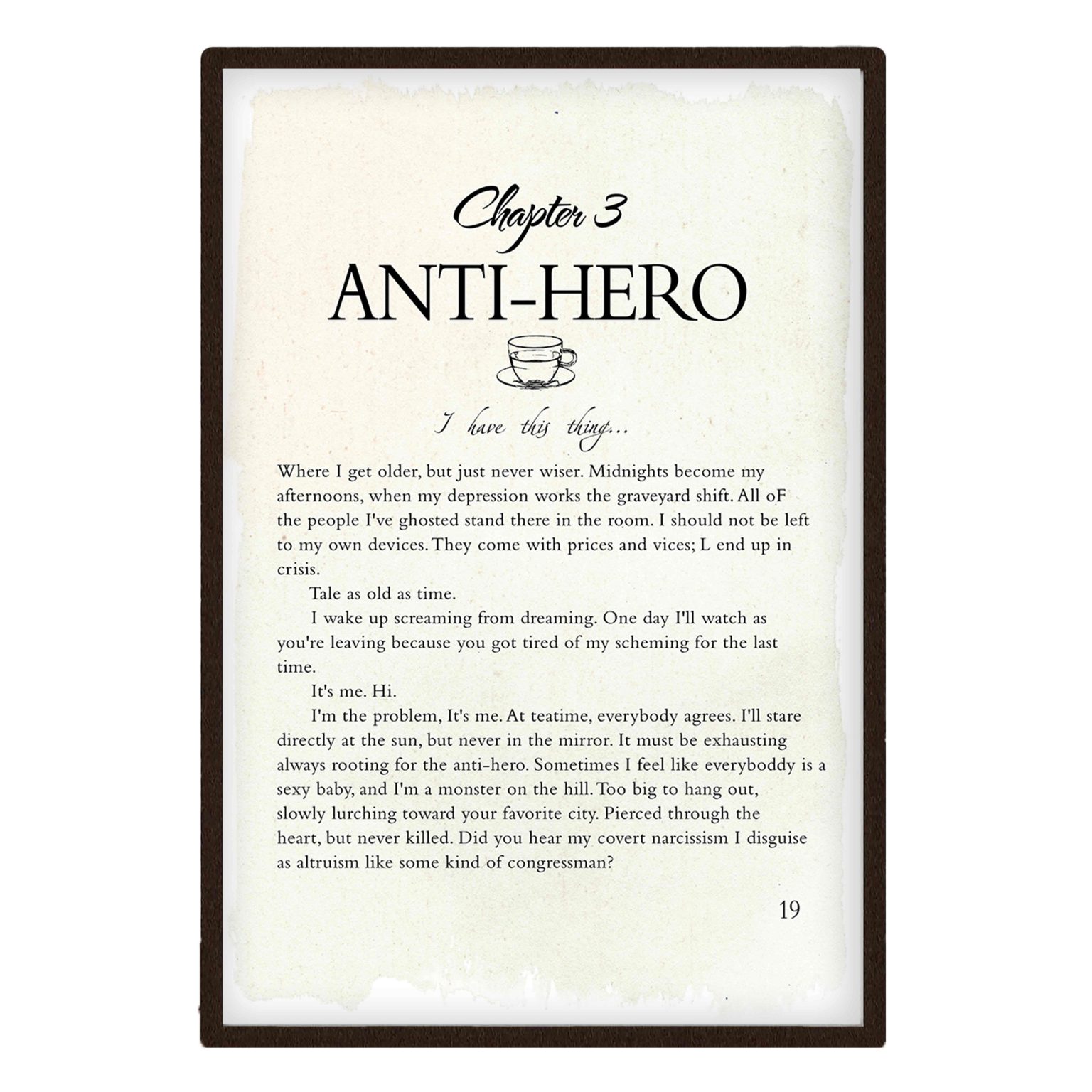 Midnights Taylor Swift Poster, Taylor Swift Lyric Poster, Anti-Hero ...