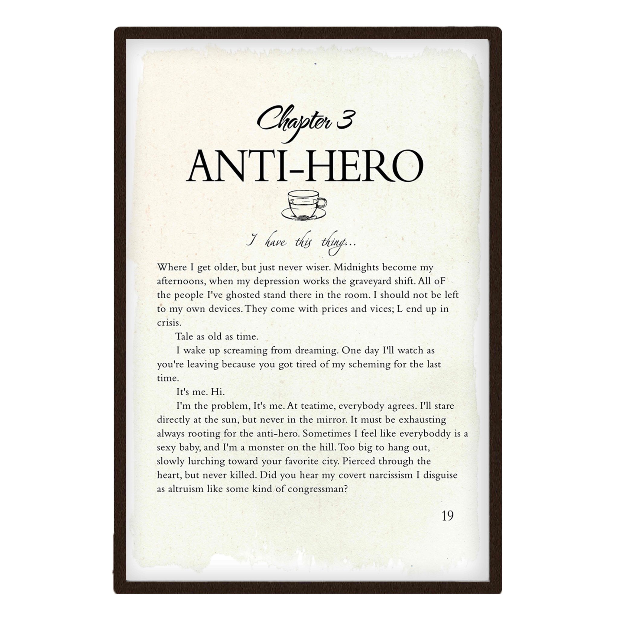 Midnights Taylor Swift Poster Taylor Swift Lyric Poster Anti Hero