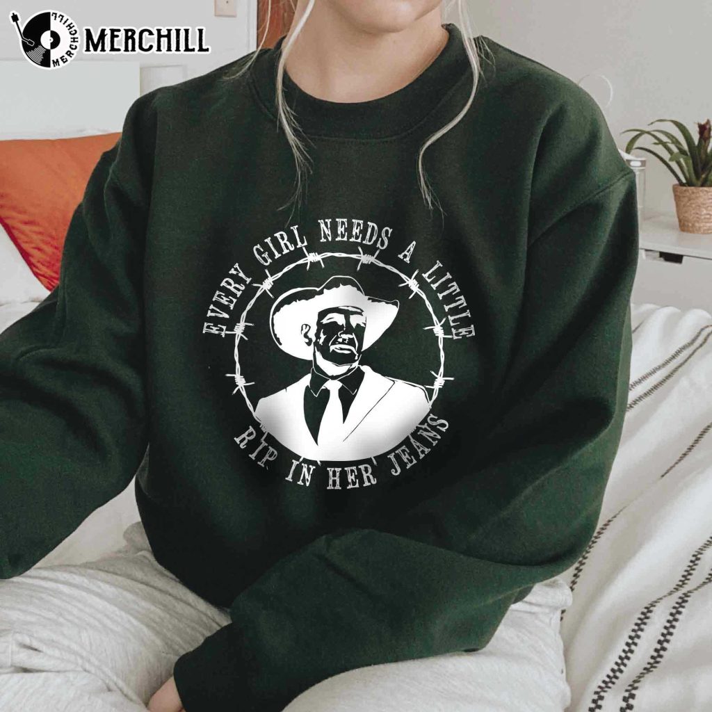 Every Girl Needs A Little Rip In Her Jeans Yellowstone Shirts Rip Gifts ...