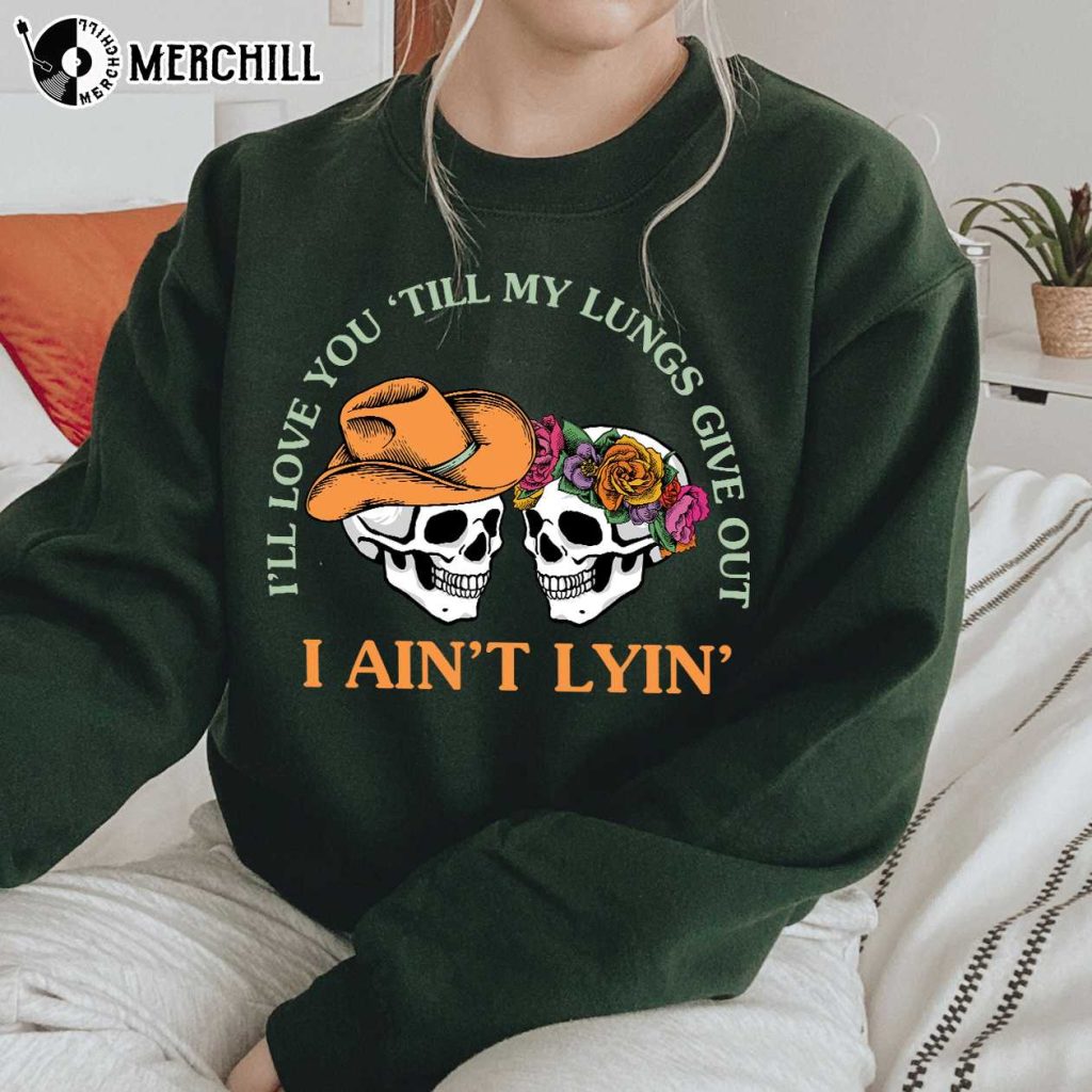 I'll Love You Till My Lungs Give out Zach Bryan T Shirt Gift for Couple ...