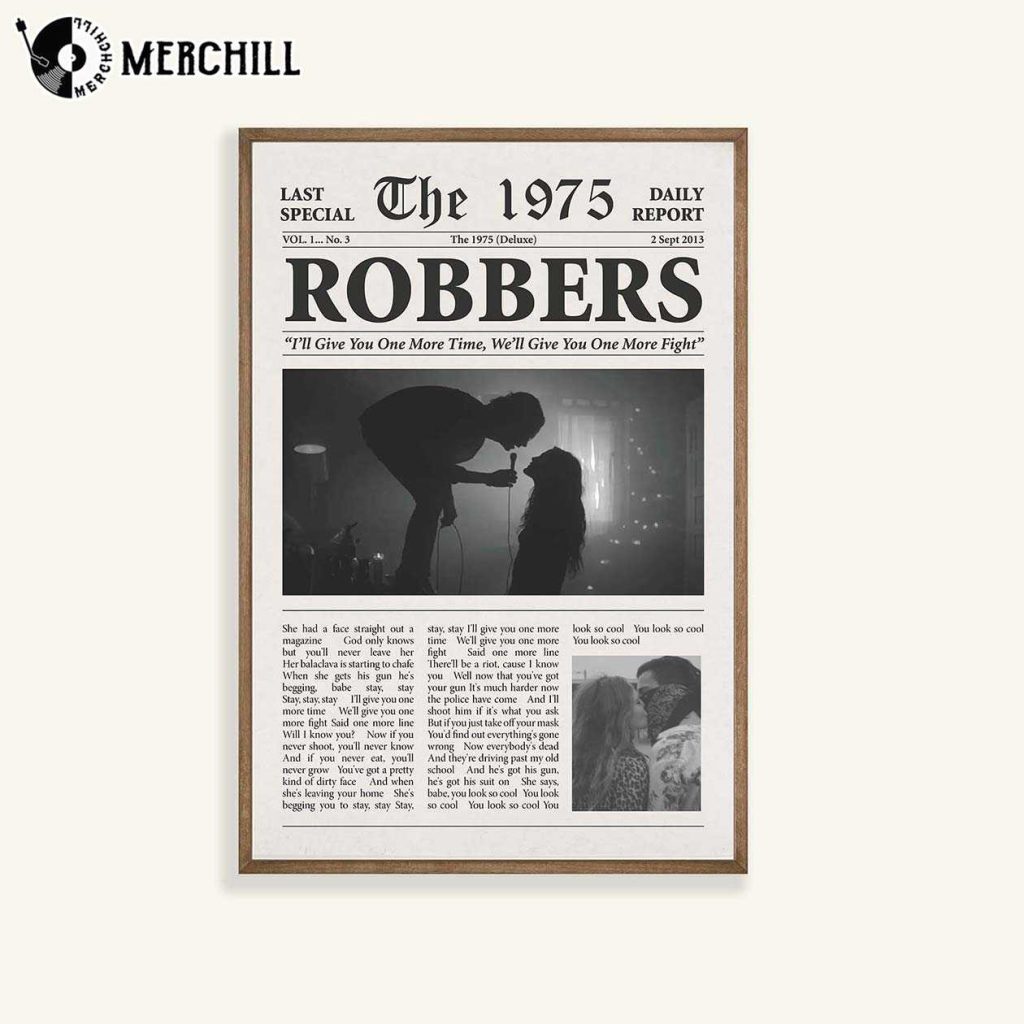 Robbers Lyric The 1975 Retro Newspaper Poster Gifts for The 1975 Fans ...