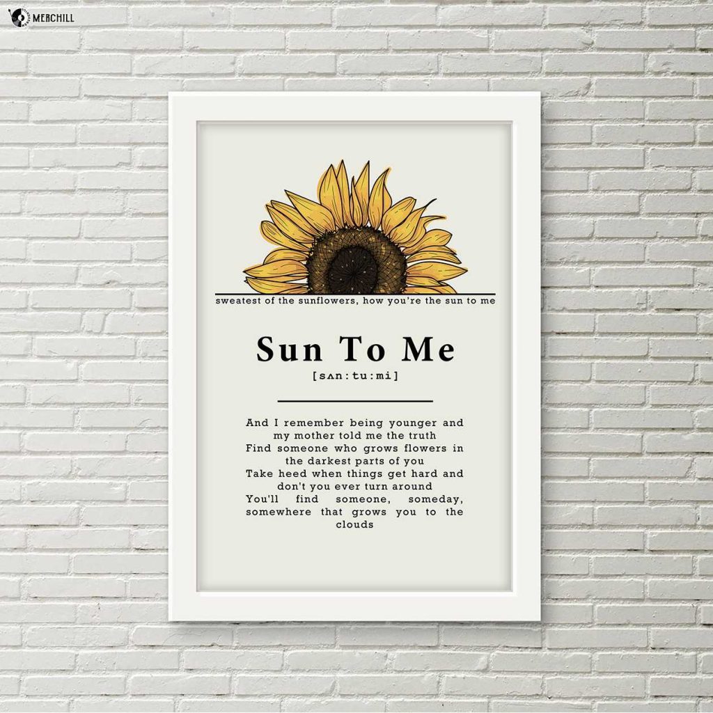 Zach Bryan Poster Sun to Me Lyrics - Happy Place for Music Lovers