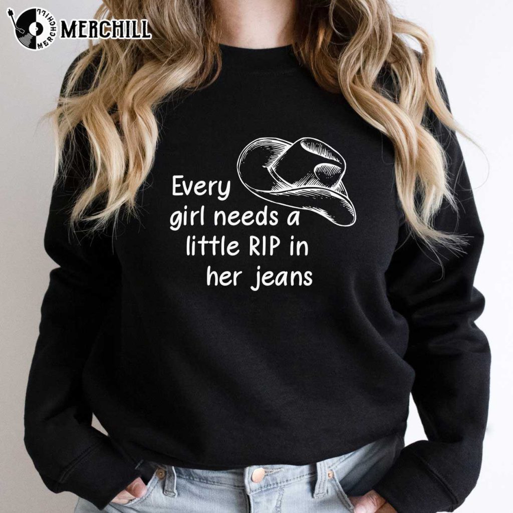 Every Girl Needs A Little Rip In Her Jeans Yellowstone Shirts Rip Gifts ...