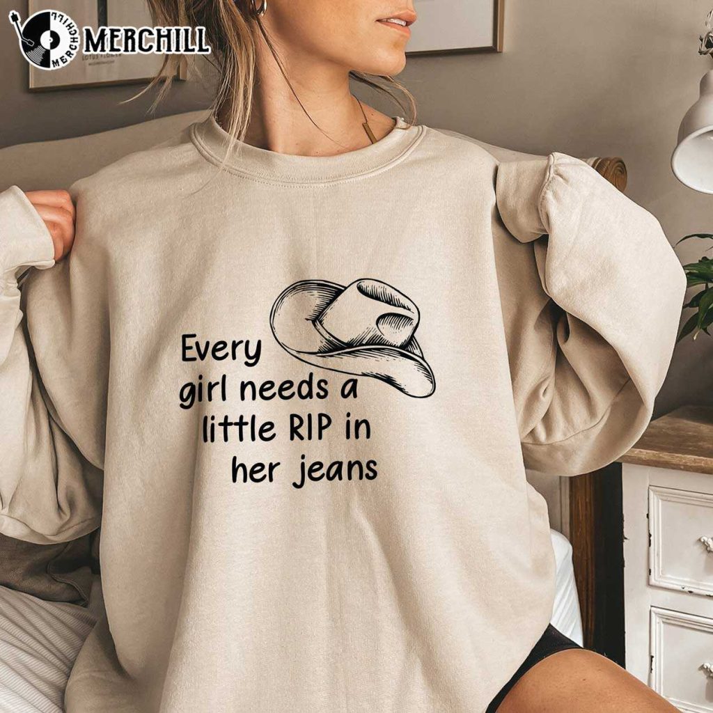 Every Girl Needs A Little Rip in Her Jeans Rip T Shirt Yellowstone ...