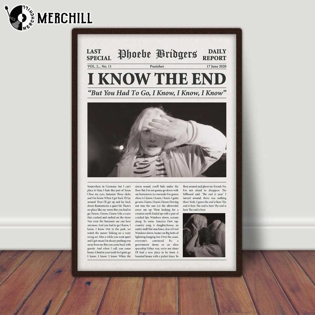 I Know The End Phoebe Bridgers Lyrics Poster Newspaper - Happy Place for Music Lovers