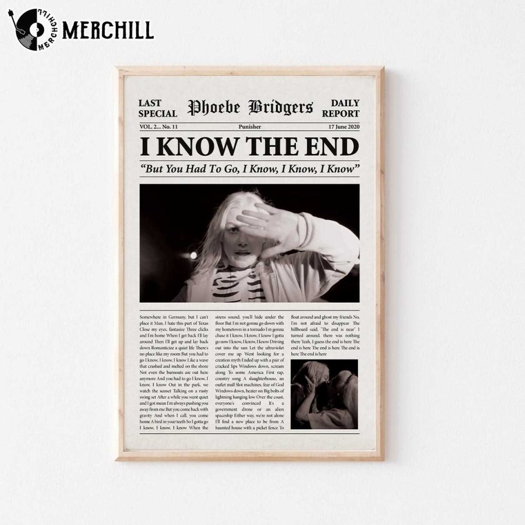 I Know The End Phoebe Bridgers Lyrics Poster Newspaper - Happy Place for Music Lovers