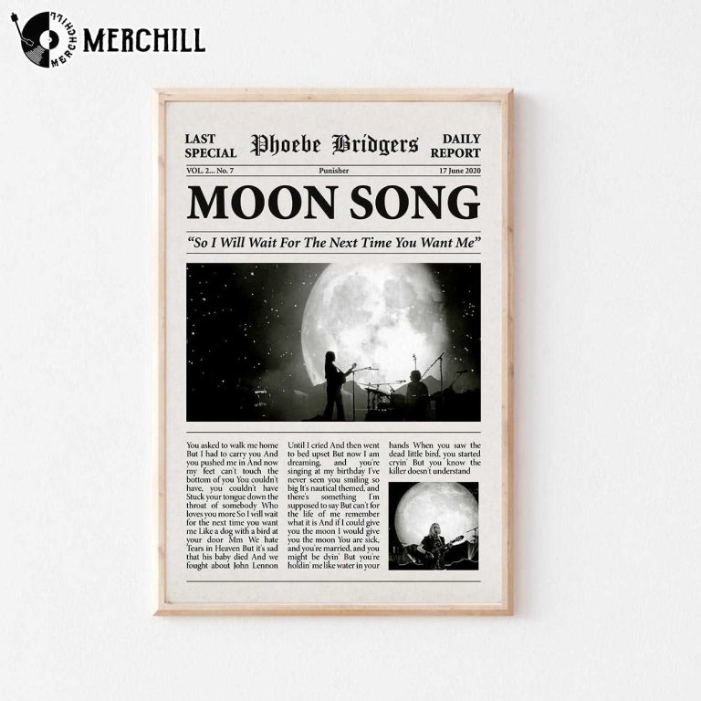 Moon Song Phoebe Bridgers Poster Lyrics Newspaper - Happy Place for ...