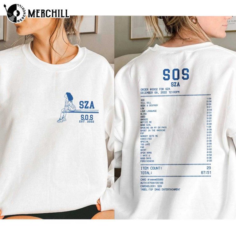 SZA SOS Est 2022 SOS Full Tracklist Sweatshirt Printed 2 Sides - Happy ...