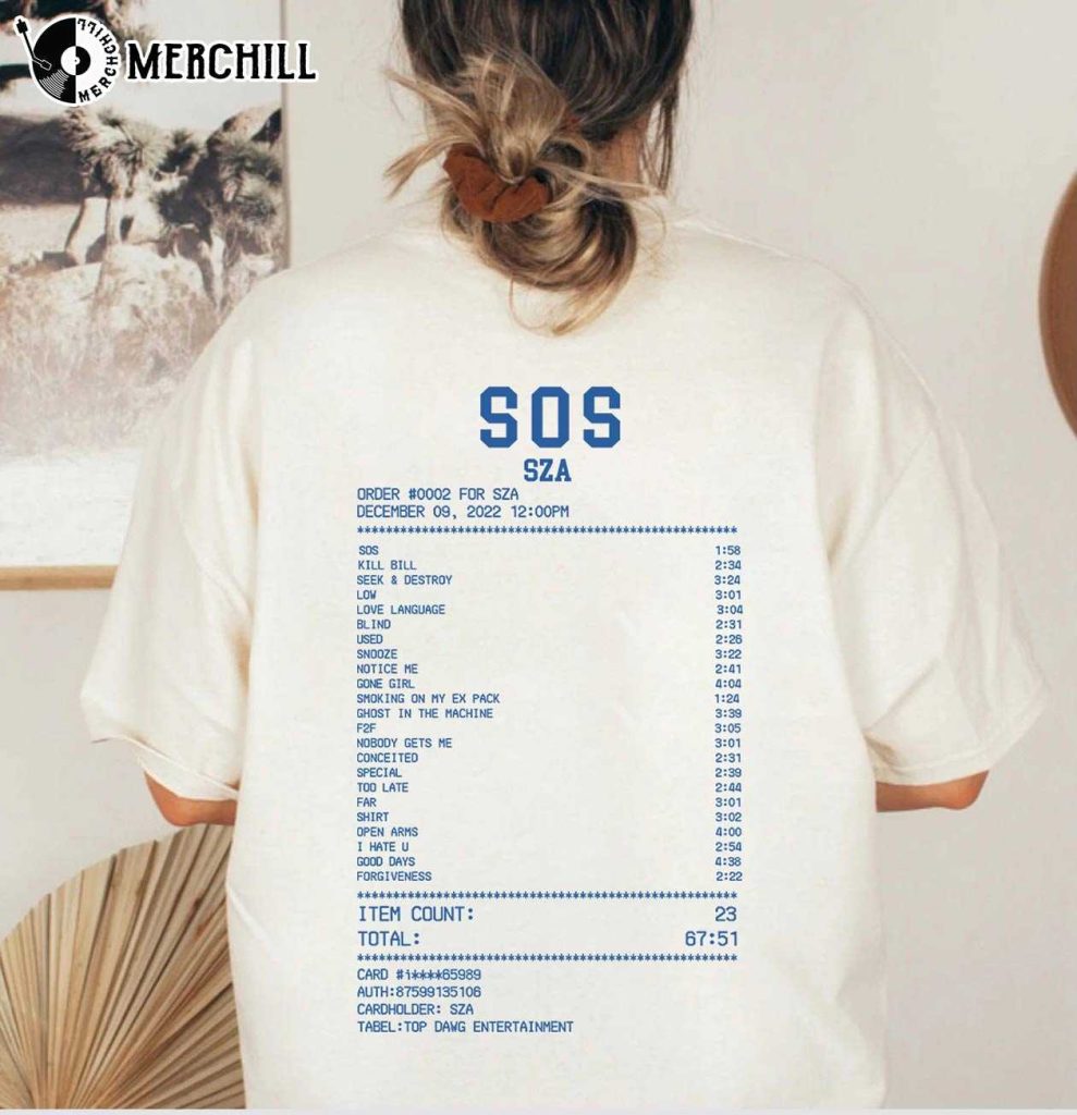 SZA SOS Est 2022 SOS Full Tracklist Sweatshirt Printed 2 Sides - Happy ...