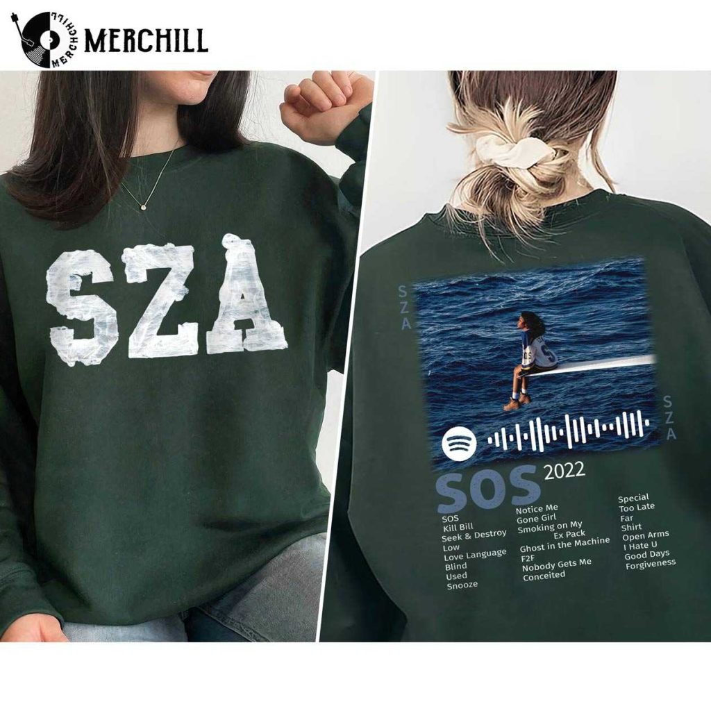 SZA SOS Full Tracklist Sweatshirt SOS Album Gift - Happy Place for ...