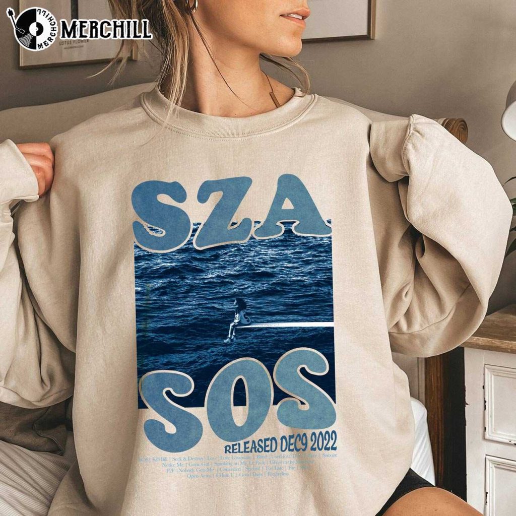 Vintage SZA Sweatshirt SOS Album Tracklist Gift for Fans - Happy Place ...