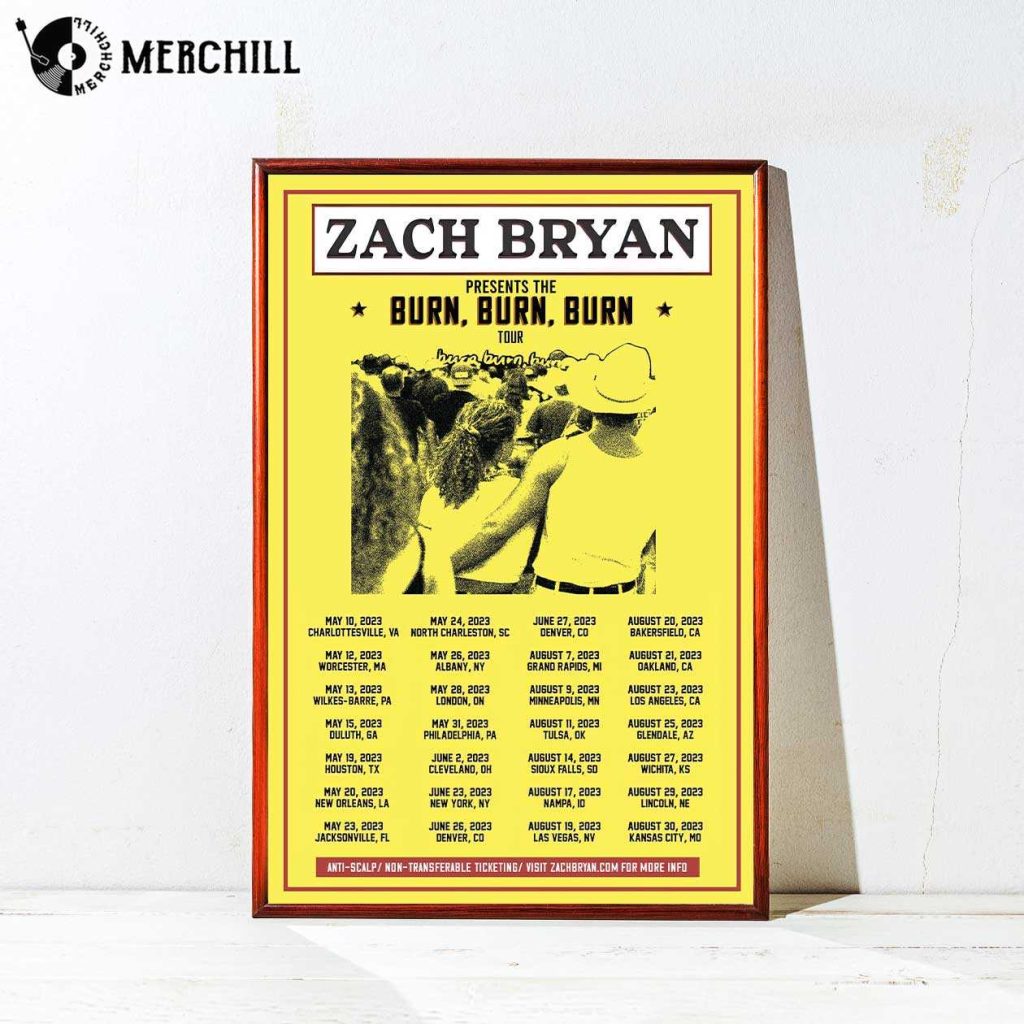 Zach Bryan Burn Burn Burn Tour Poster Gifts for Country Music Fans ...