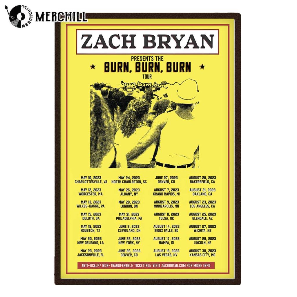 Zach Bryan Burn Burn Burn Tour Poster Gifts for Country Music Fans ...