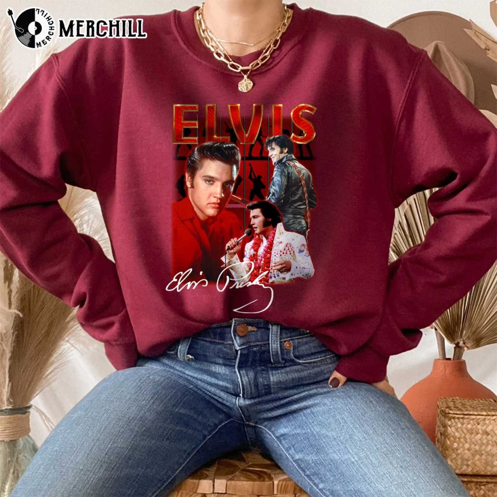 Elvis Presley Graphic Tee Unique Elvis Gift - Happy Place for Music Lovers