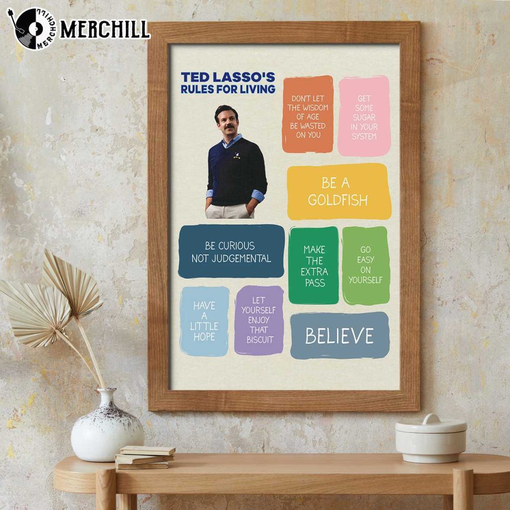 Ted Lasso Quote Poster Rules for Living Gift for Ted Lasso Fans - Happy ...