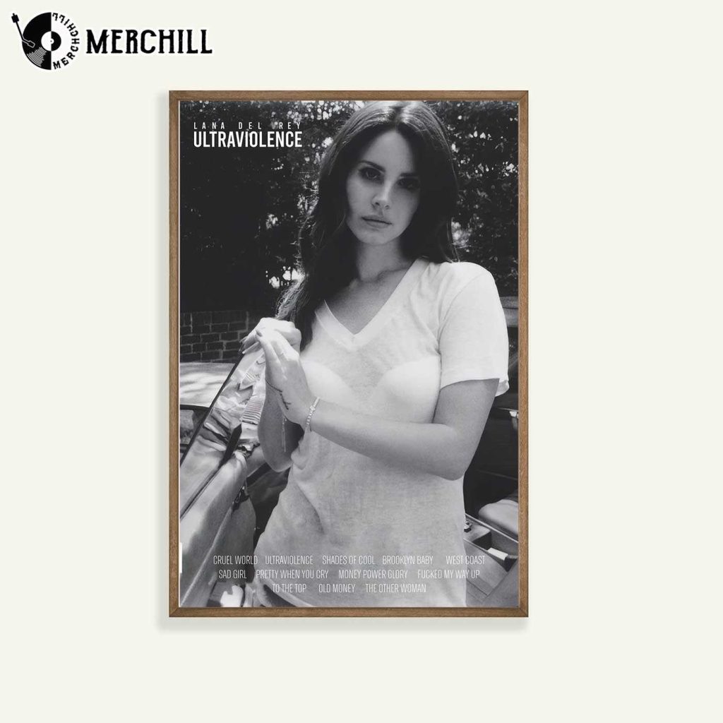 Ultraviolence Poster Black and White Lana Del Rey Album Cover - Happy ...