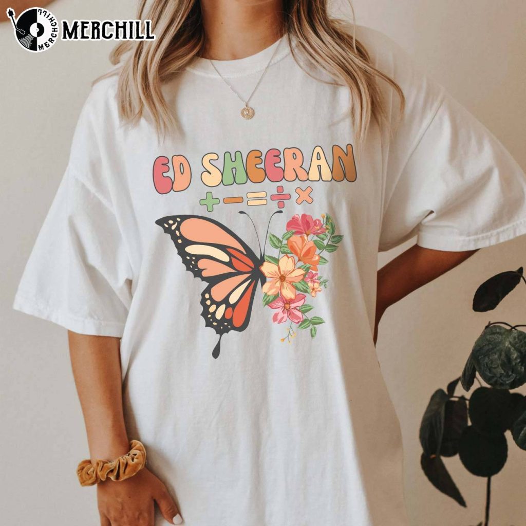 Ed Sheeran Butterfly Shirt Mathematics World Tour 2023 - Happy Place ...