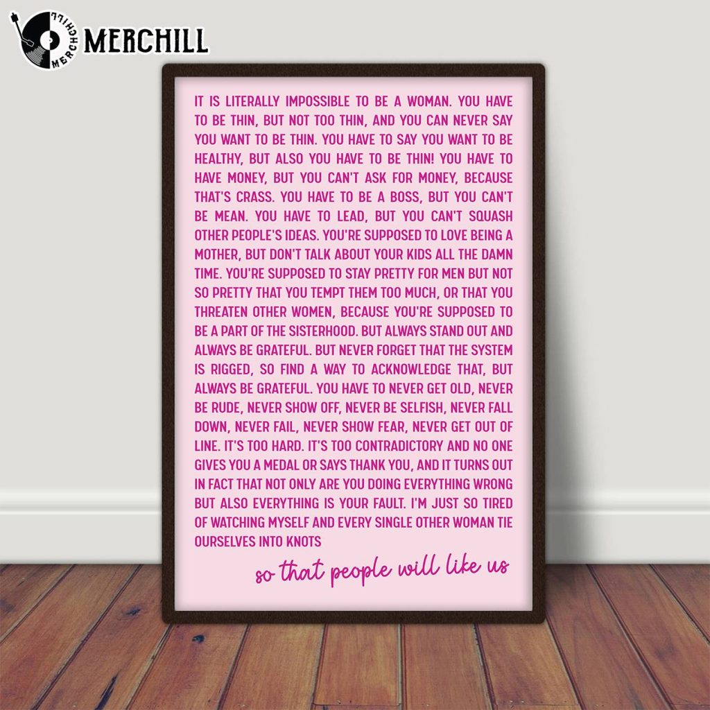 Glorias Monologue Print Barbie Movie Poster 2023 Happy Place For