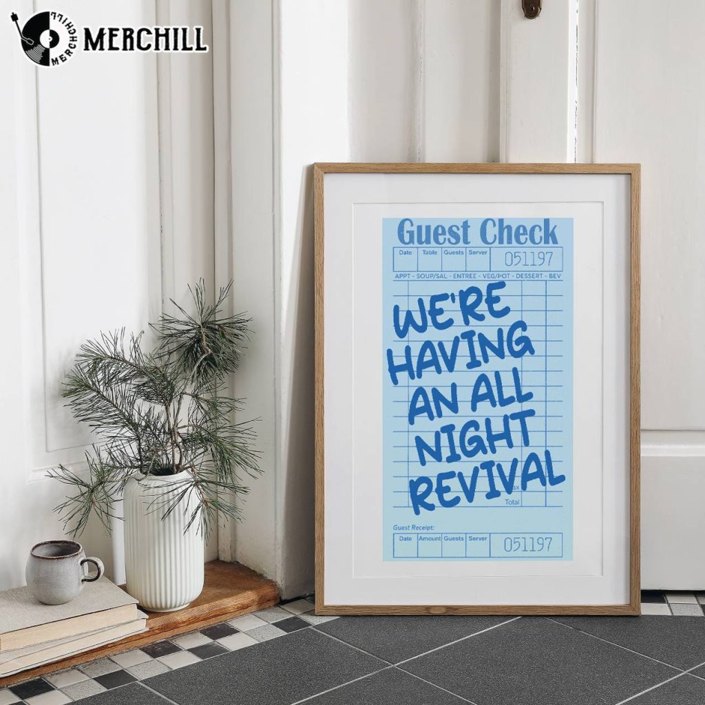 All Night Revival Poster Blue Zach Bryan Guest Check - Happy Place for ...