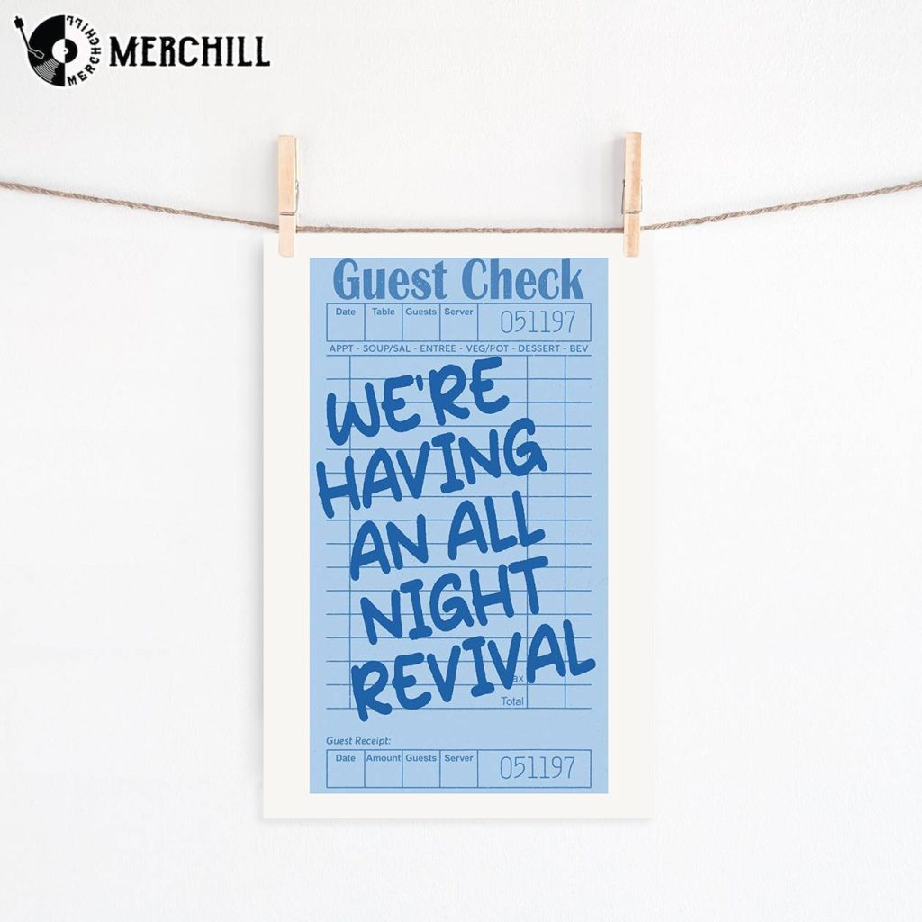 All Night Revival Poster Blue Zach Bryan Guest Check - Happy Place for ...
