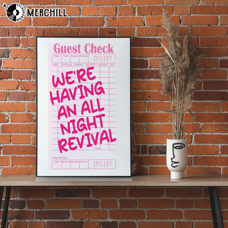 All Night Revival Print Pink Zach Bryan Guest Check - Happy Place for ...