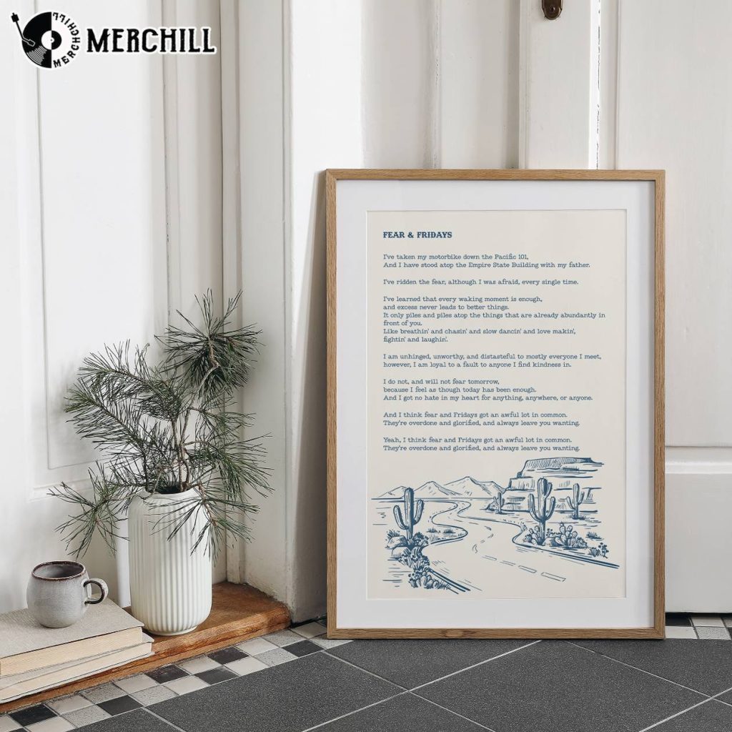 Fear and Fridays Poem Zach Bryan Poster - Happy Place for Music Lovers