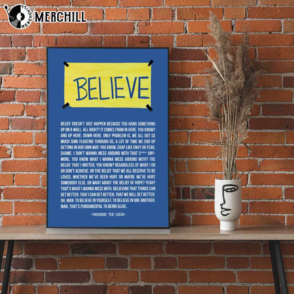 Ted Lasso Poster Believe Gifts for Ted Lasso Fans - Happy Place for Music Lovers