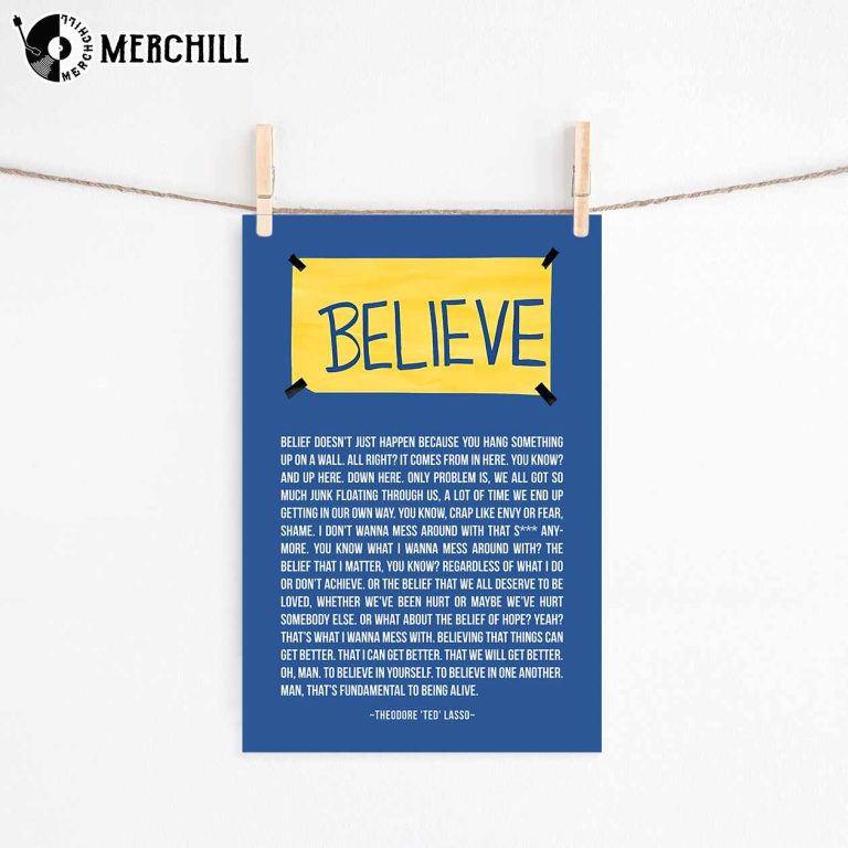 Ted Lasso Poster Believe Gifts for Ted Lasso Fans - Happy Place for ...