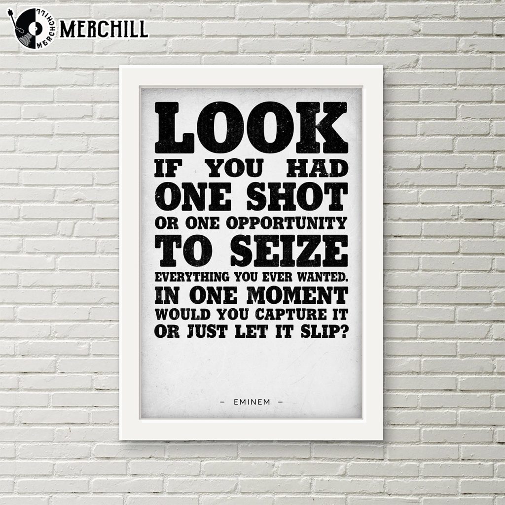 Look If You Had One Shot Eminem Poster Inspirational Printed - Happy ...