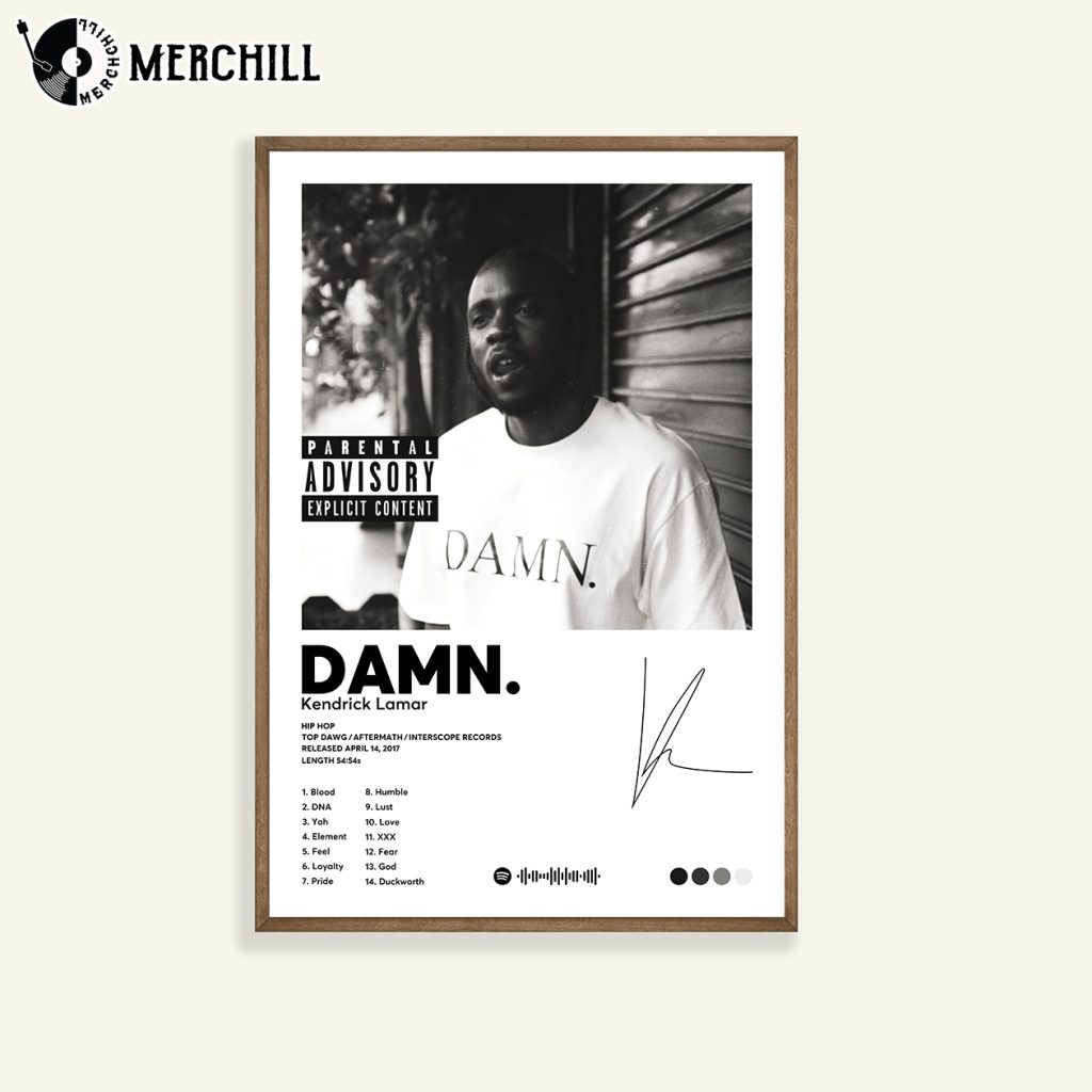 Damn Album Poster Kendrick Lamar Print - Happy Place for Music Lovers