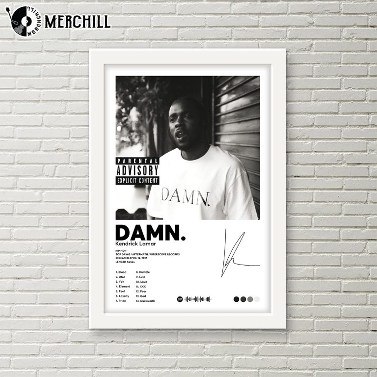Damn Album Poster Kendrick Lamar Print - Happy Place for Music Lovers