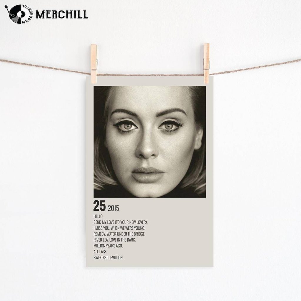Adele 25 Album Poster Music Lover Gift - Happy Place for Music Lovers