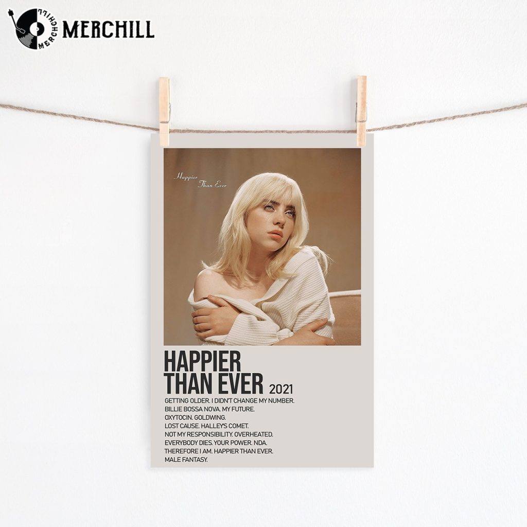 Happier Than Ever Album Poster Billie Eilish Gift - Happy Place for ...