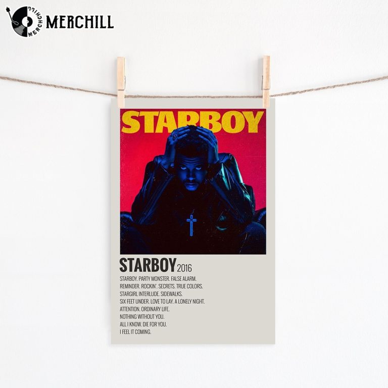 The Weeknd Starboy Album Poster Music Gift - Happy Place for Music Lovers