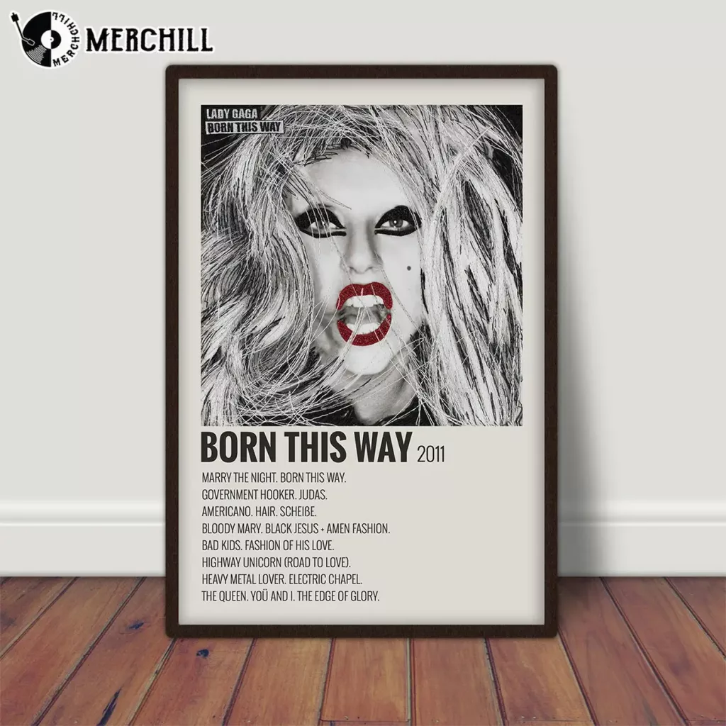 Lady Gaga Born This Way Poster Album Cover Print Wall Art