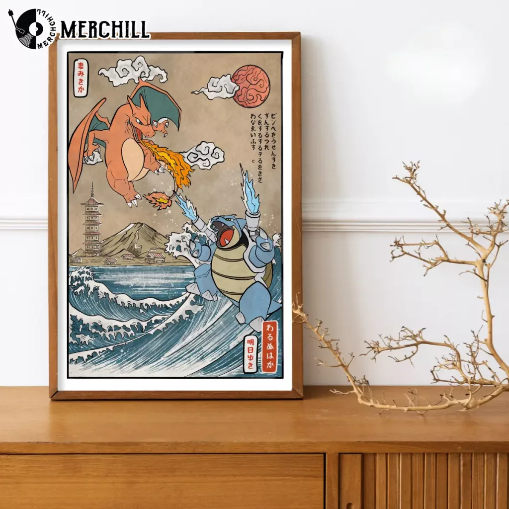 Charizard vs Blastoise Anime Poster Strongest Water Pokemon