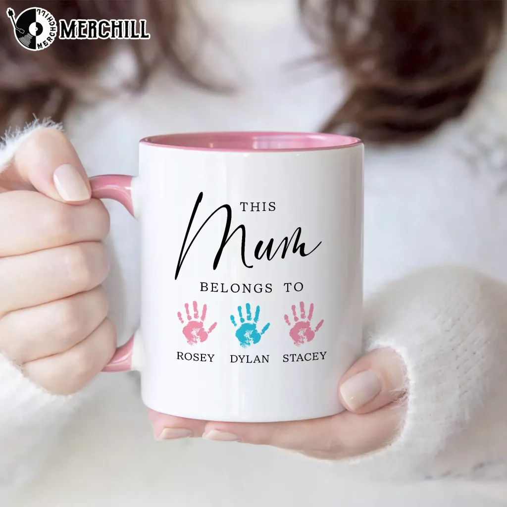 Personalized Handprint Mug Custom Mother’s Day Gift for Mum