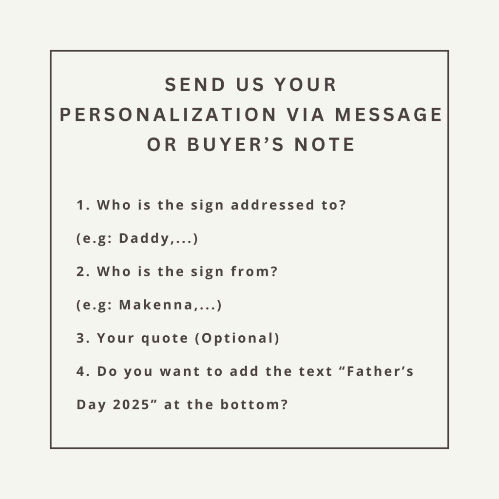 DIY Hand Print Sign Poster Custom Gifts for Dad