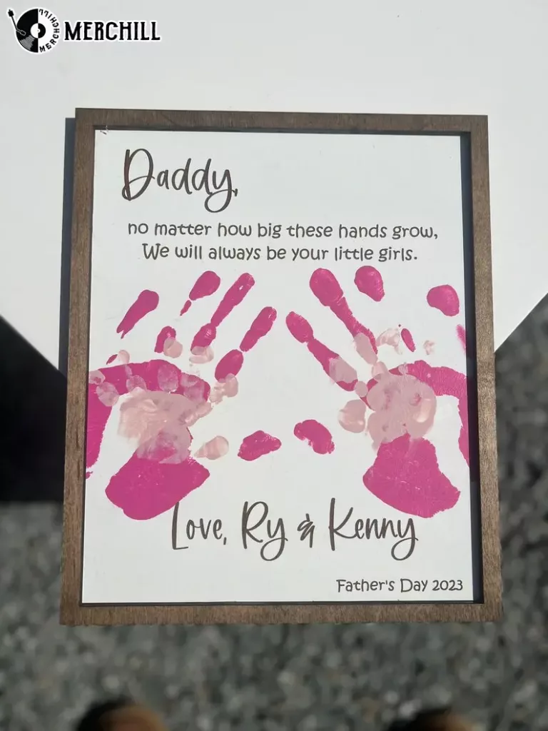 DIY Hand Print Sign Poster Custom Gifts for Dad