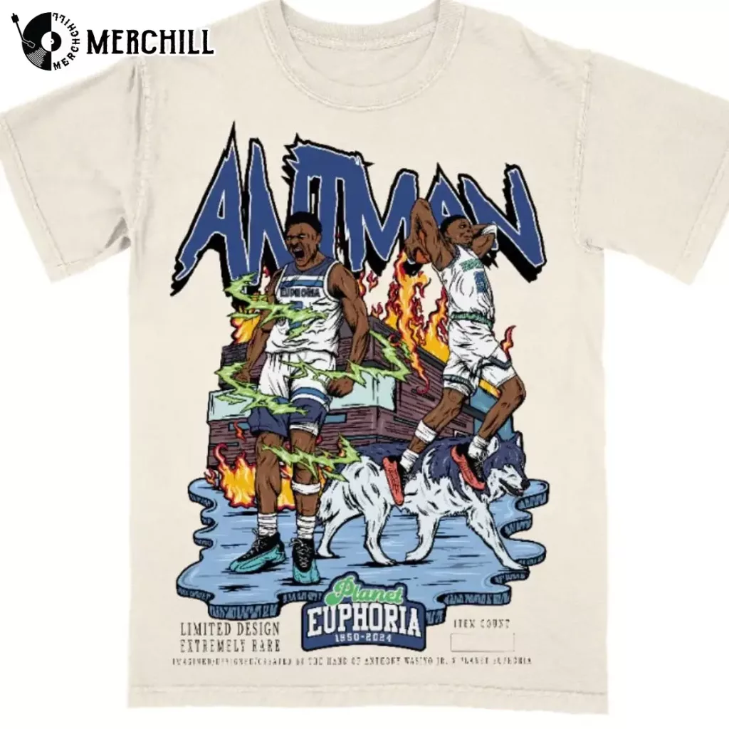 Vintage 90s Anthony Edwards Graphic Tee Minnesota Timberwolves Gifts